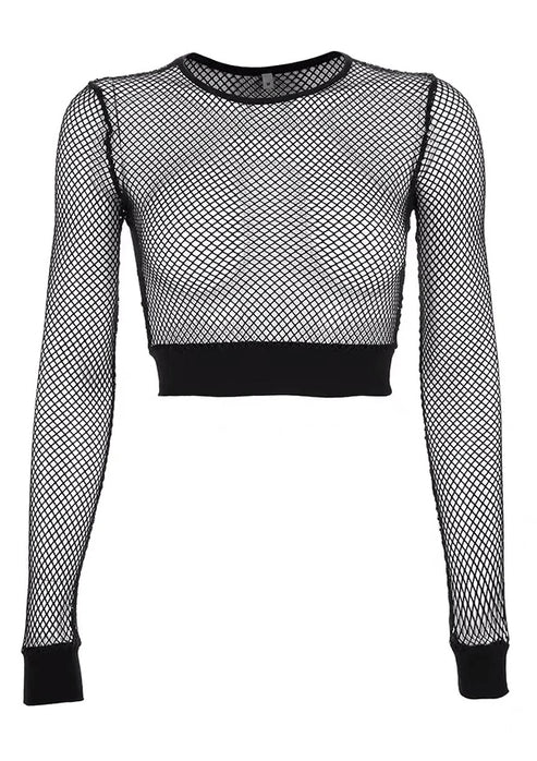 Black Mesh Crop Top – Msdark